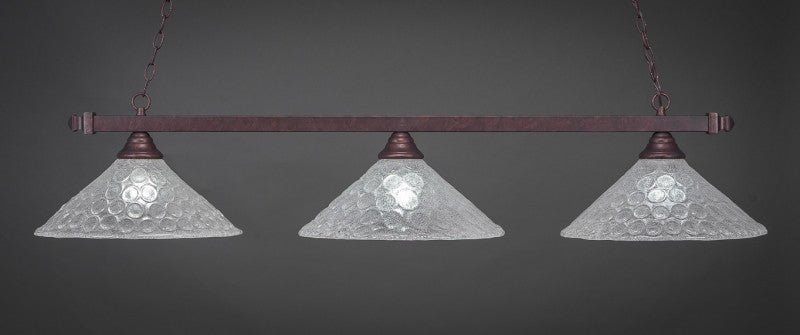 Square 3 Light Bar In Bronze Finish With 16" Italian Bubble Glass (803