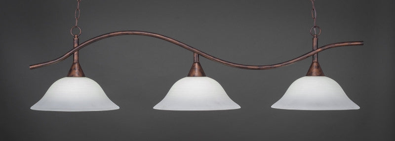 Swoop 3 Light Bar In Bronze Finish With 16" White Linen Glass (893-BRZ